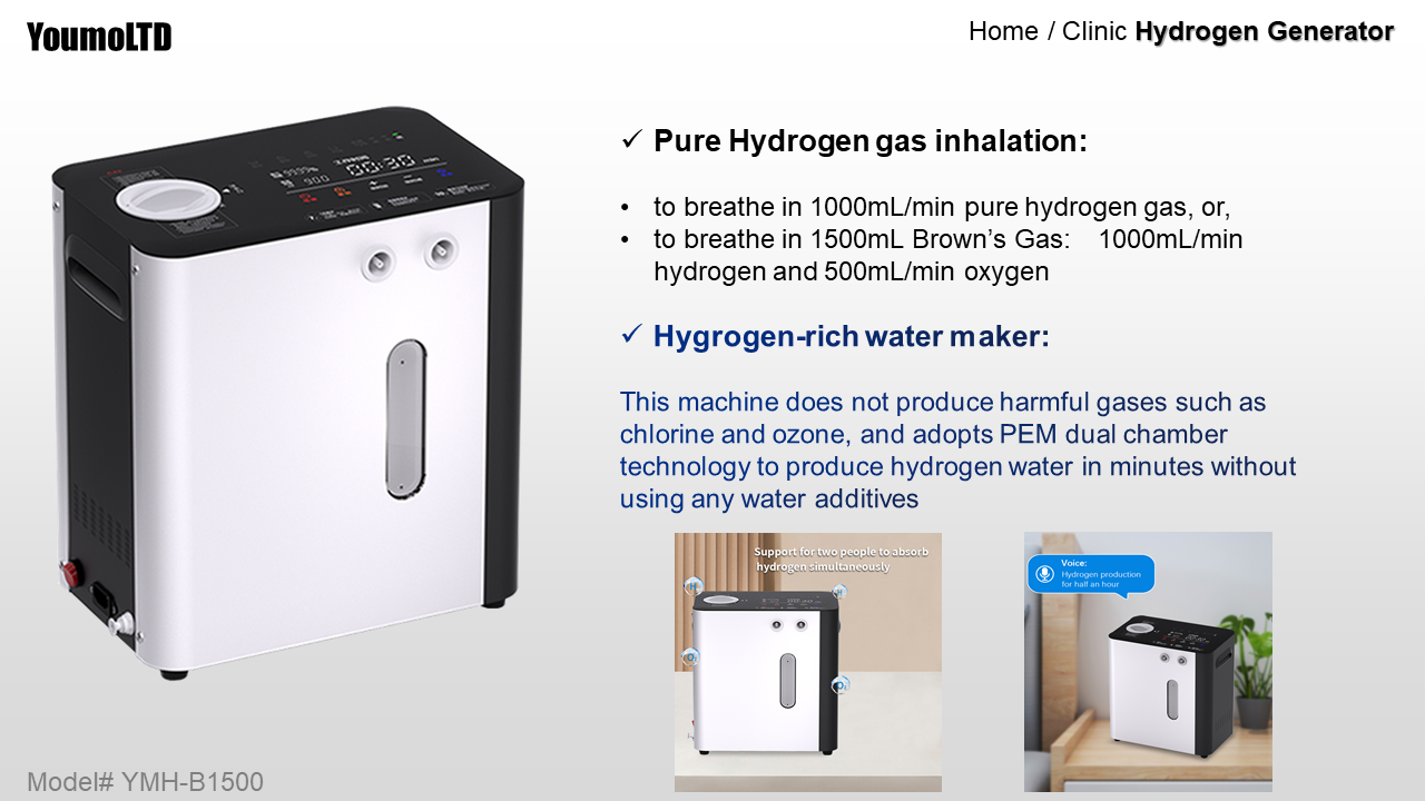 SPE PEM 1500ml/min Hydrogen Gas Inhaler Household Hydrogen Inhalation ...